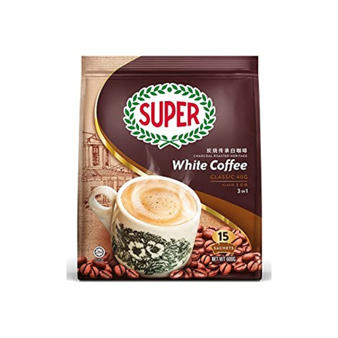 Super 3-in-1 Charcoal Roasted White Coffee Classic, 15 Sachets