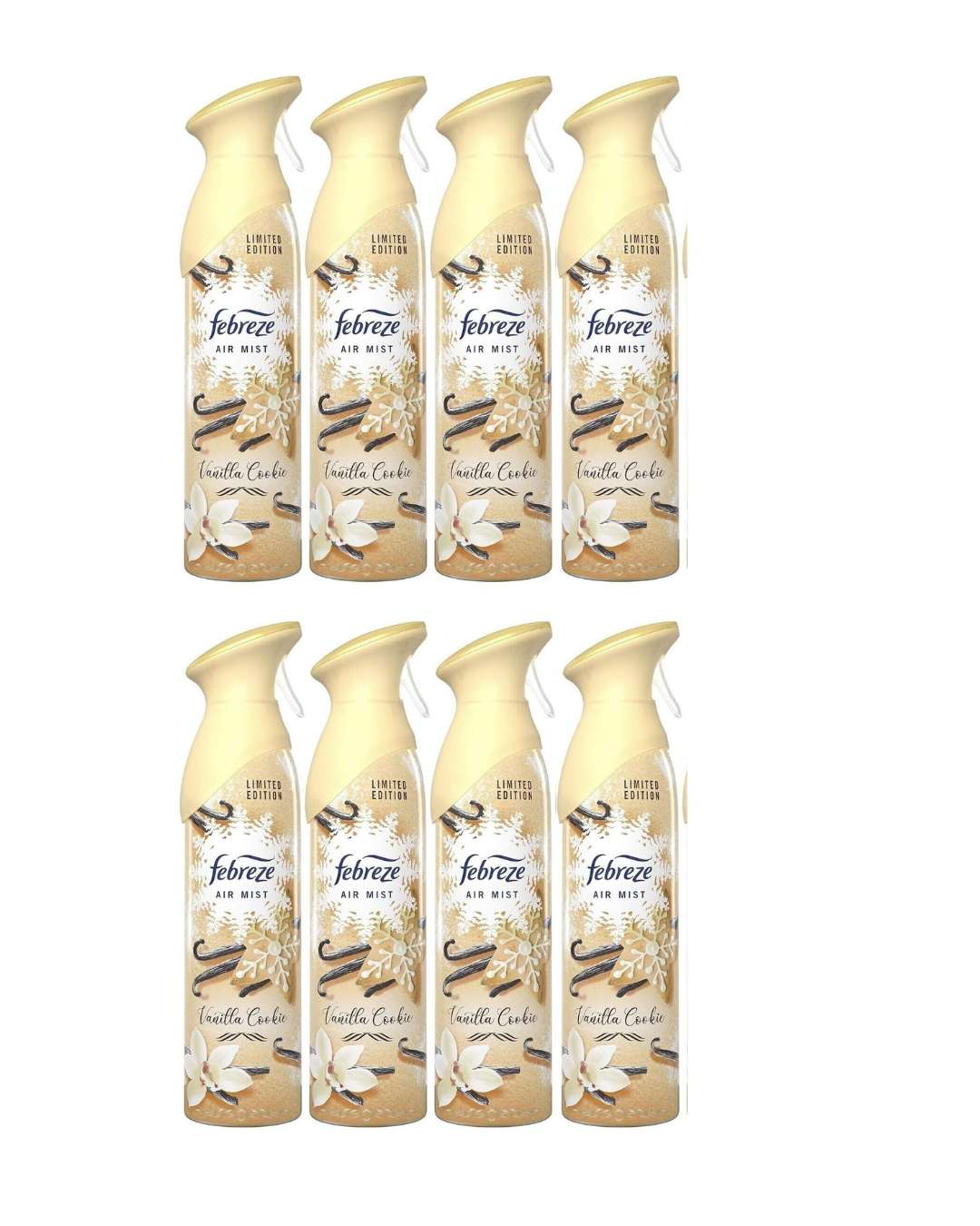 Febreze Air Freshener Spray 185ml Vanilla Cookie -Pack of 8