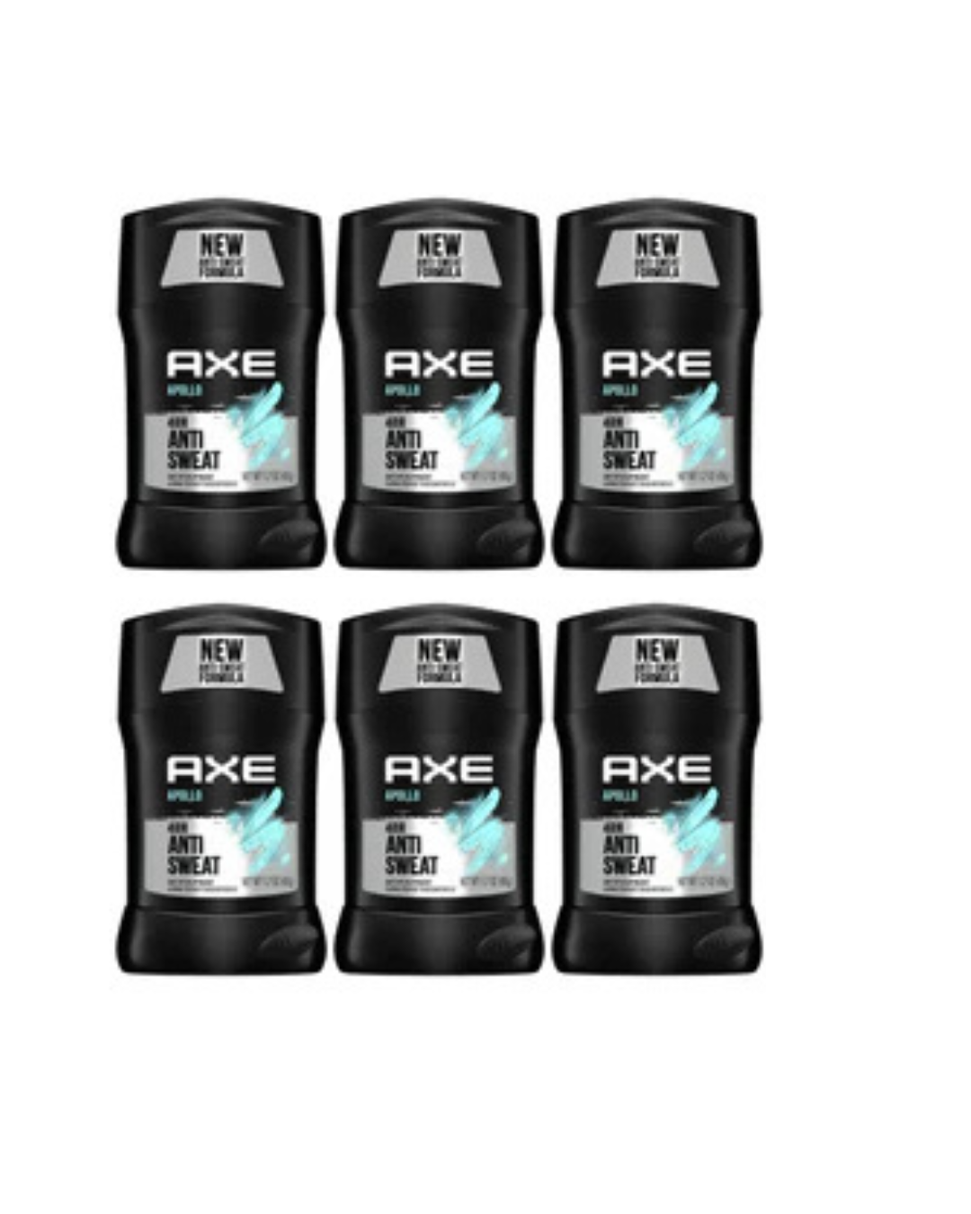 Axe Apollo Anti-Sweat Antiperspirant Deodorant Stick 1.4oz - Pack of 6