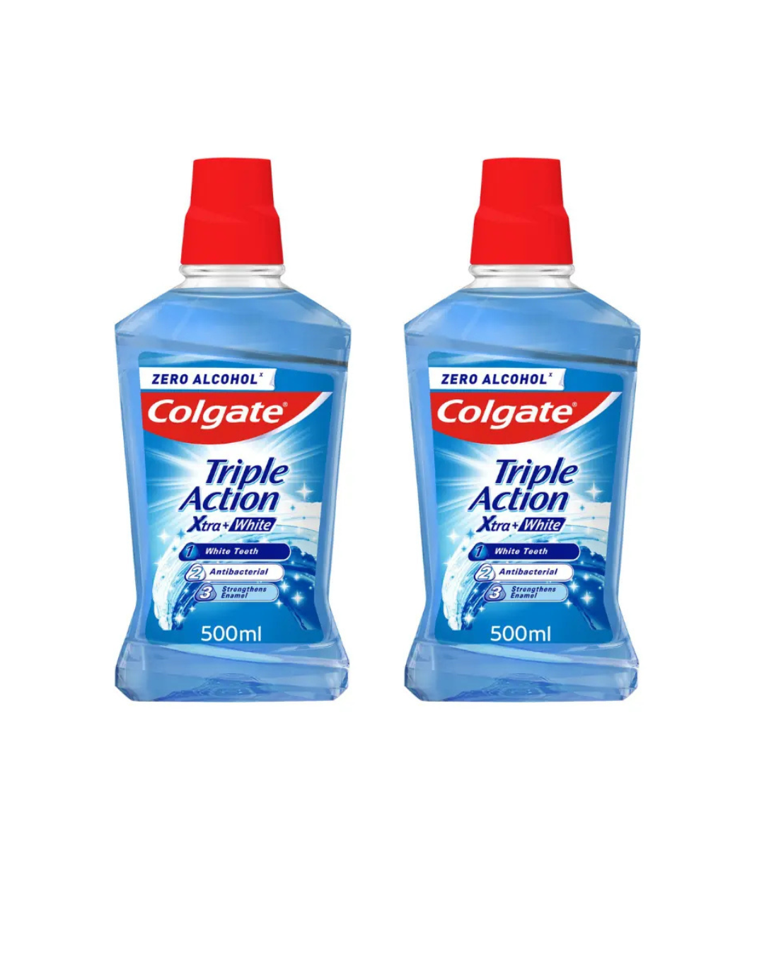 Colgate Triple Action Xtra White Mouthwash Alcohol Free 500ml -Pack of