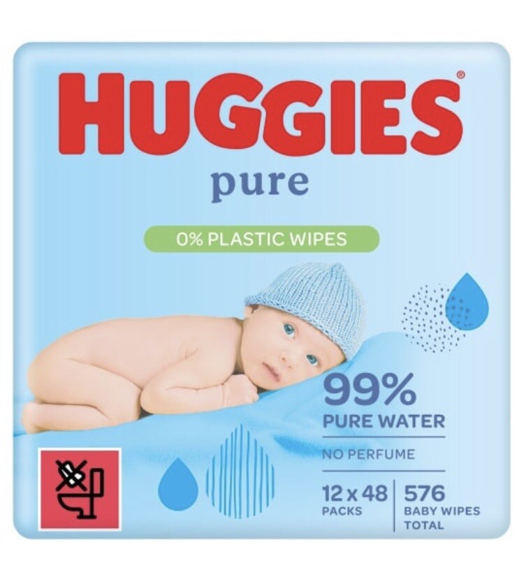 Huggies Pure Baby Wipes 12x48 =576 Wipes